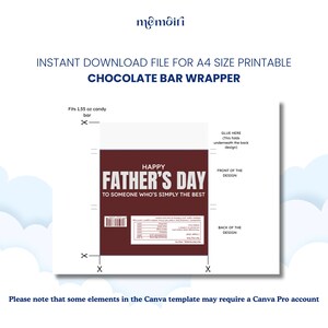 Father's Day Chocolate Bar Wrapper Template Printable Candy Bar Label ...