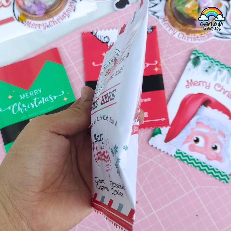 30 Editable Christmas Chip Bag Template 30 Ready-to-print Holiday Snack ...