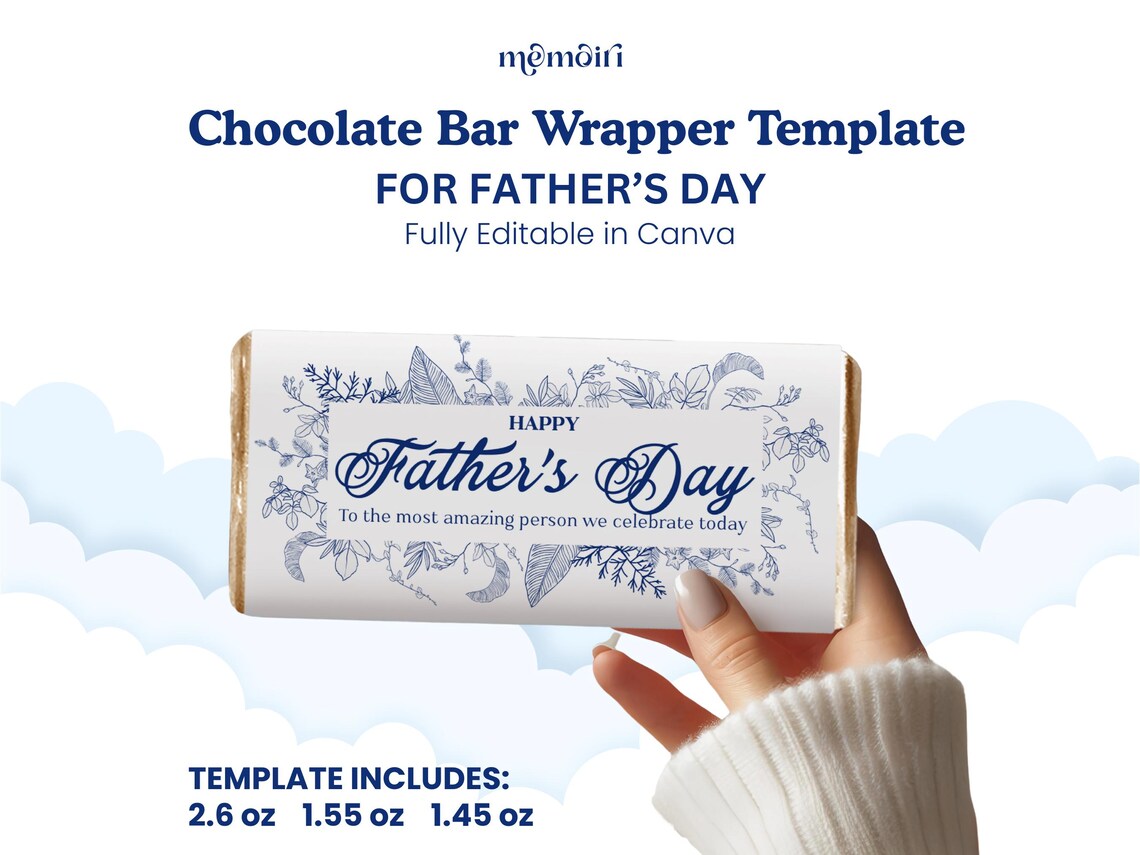 Father’s Day Chocolate Bar Wrapper Printable Candy Bar Label Gift for ...