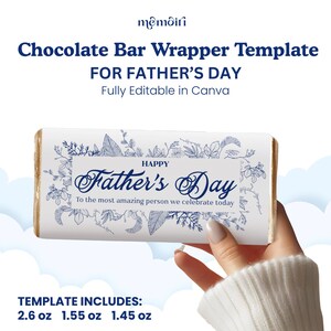 Father’s Day Chocolate Bar Wrapper Printable Candy Bar Label Gift for ...