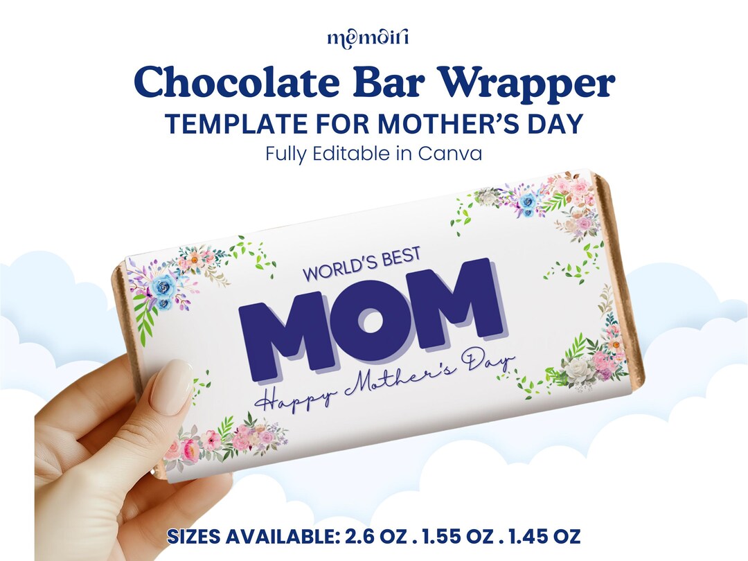 Mother’s Day Chocolate Bar Wrapper Label Printable Candy Bar Wrapper ...