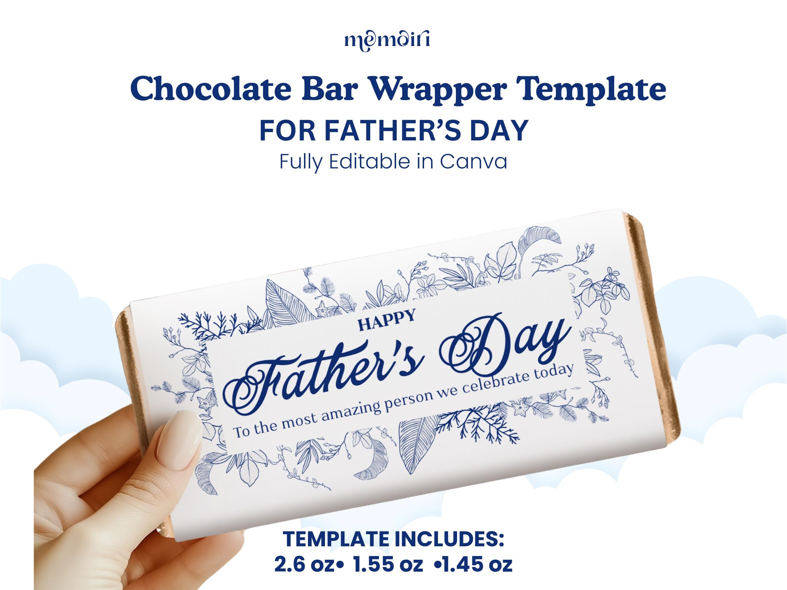 Father’s Day Chocolate Bar Wrapper Printable Candy Bar Label Gift for ...