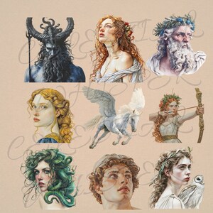 Greek Mythology Clipart, Olympians Mythology Sublimation PNG ...