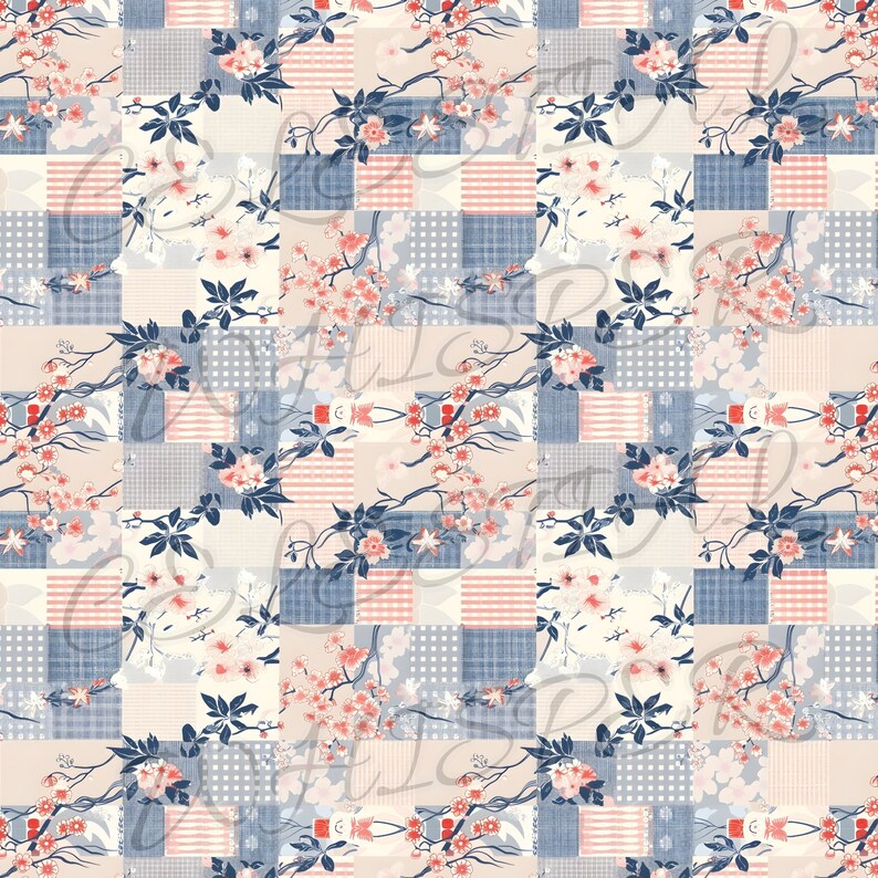 Japanese Pastel Quilting Patterns, Origami Paper Digital Patterns ...