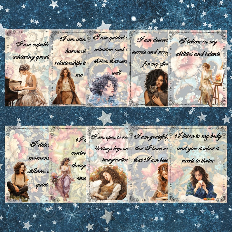 Positive Affirmation Cards Printable, Self Care Digital Cards ...