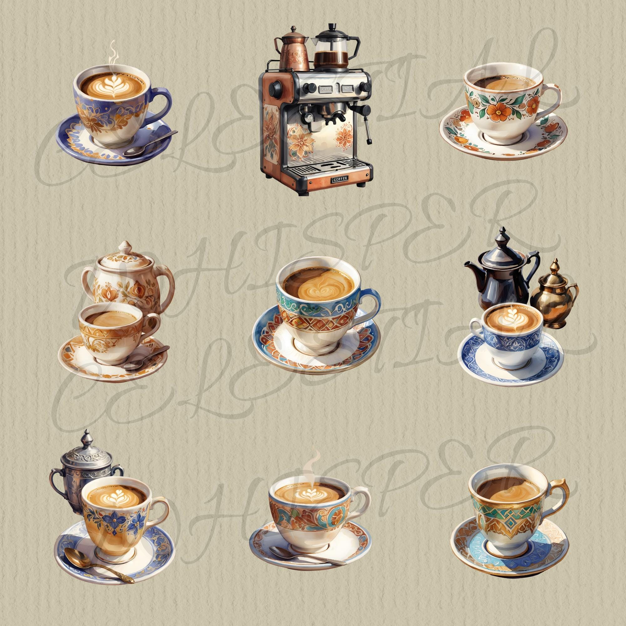 Coffee Clipart Bundle, Coffee Mug PNG, Turkish Coffee Clip Art ...