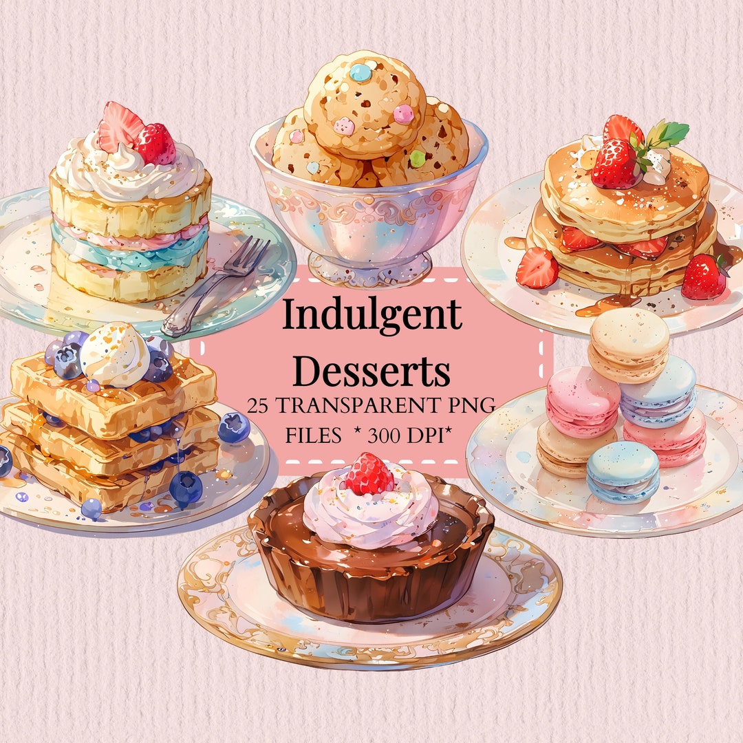 Pastel Desserts Clipart, Watercolor Sweets PNG, Anime Desserts Clip Art ...
