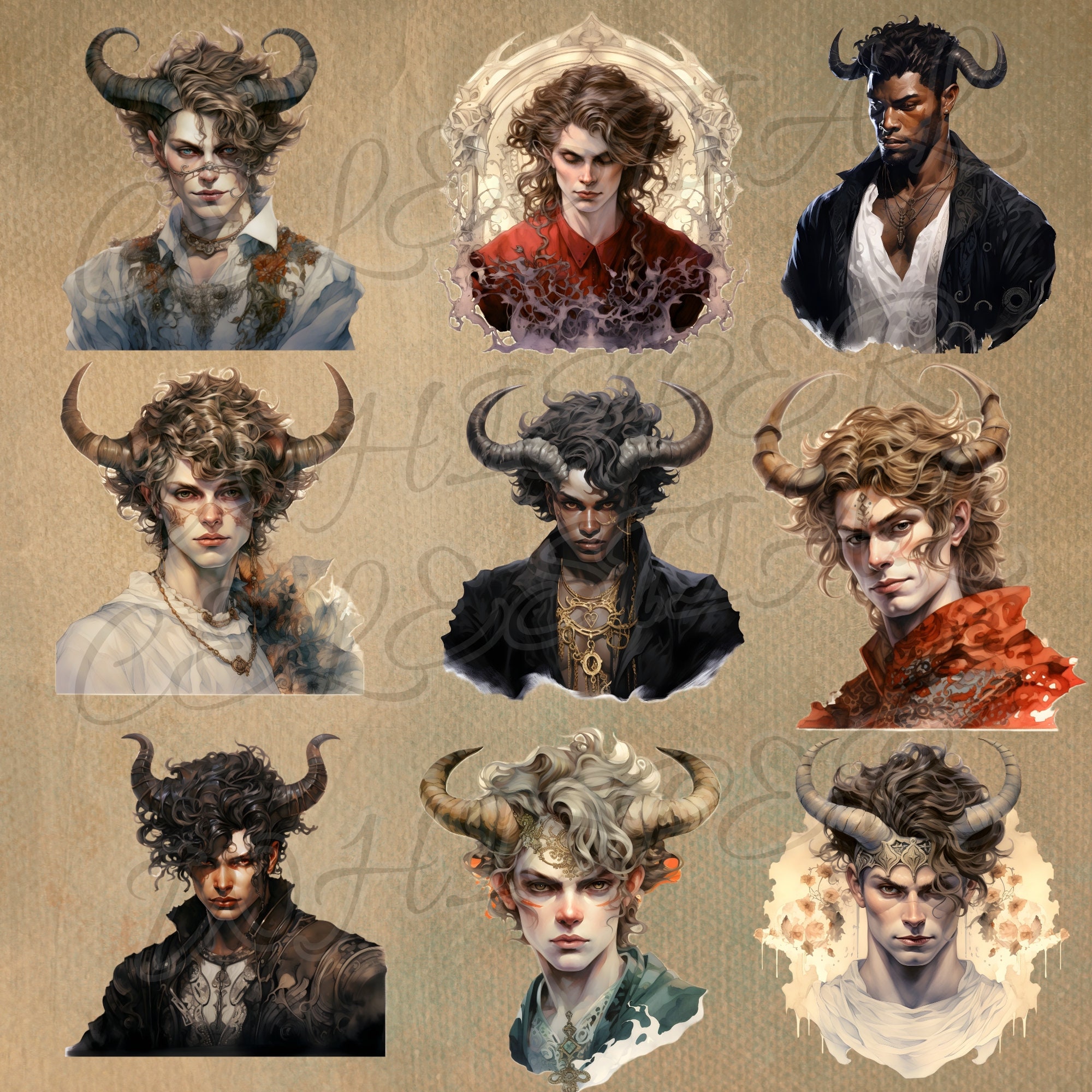 Devils Clipart, Devil Men PNG, Demons Digital Journal Clip Art Bundle ...