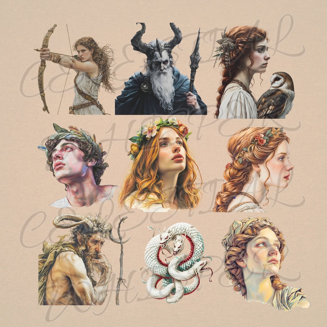 Greek Mythology Clipart, Olympians Mythology Sublimation PNG ...