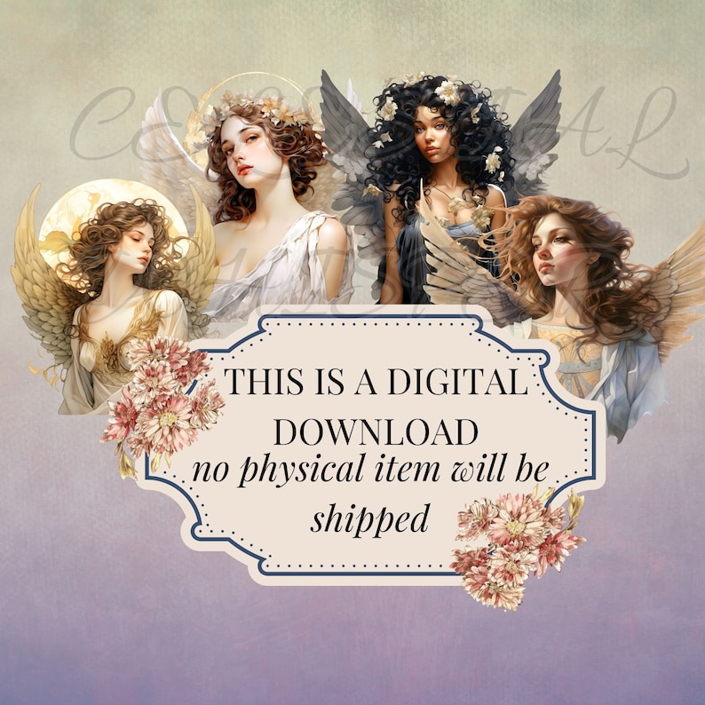 Female Angels Clipart, Angel Ladies PNG, Angelic Women Clip Art Bundle ...