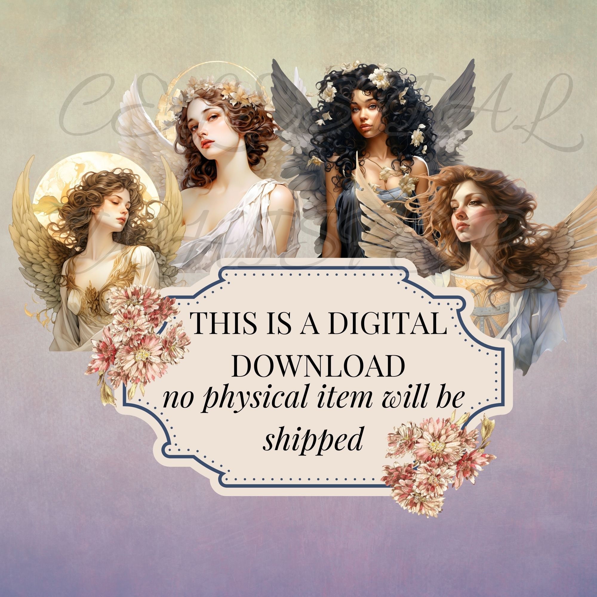 Female Angels Clipart, Angel Ladies PNG, Angelic Women Clip Art Bundle ...