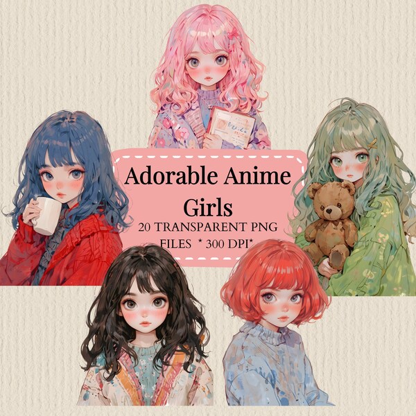 Anime Girl Card - Etsy