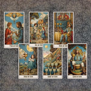 Printable Tarot Deck Renaissance, 78 Cards Tarot Deck PDF, Downloadable Tarot Oracle Set ...