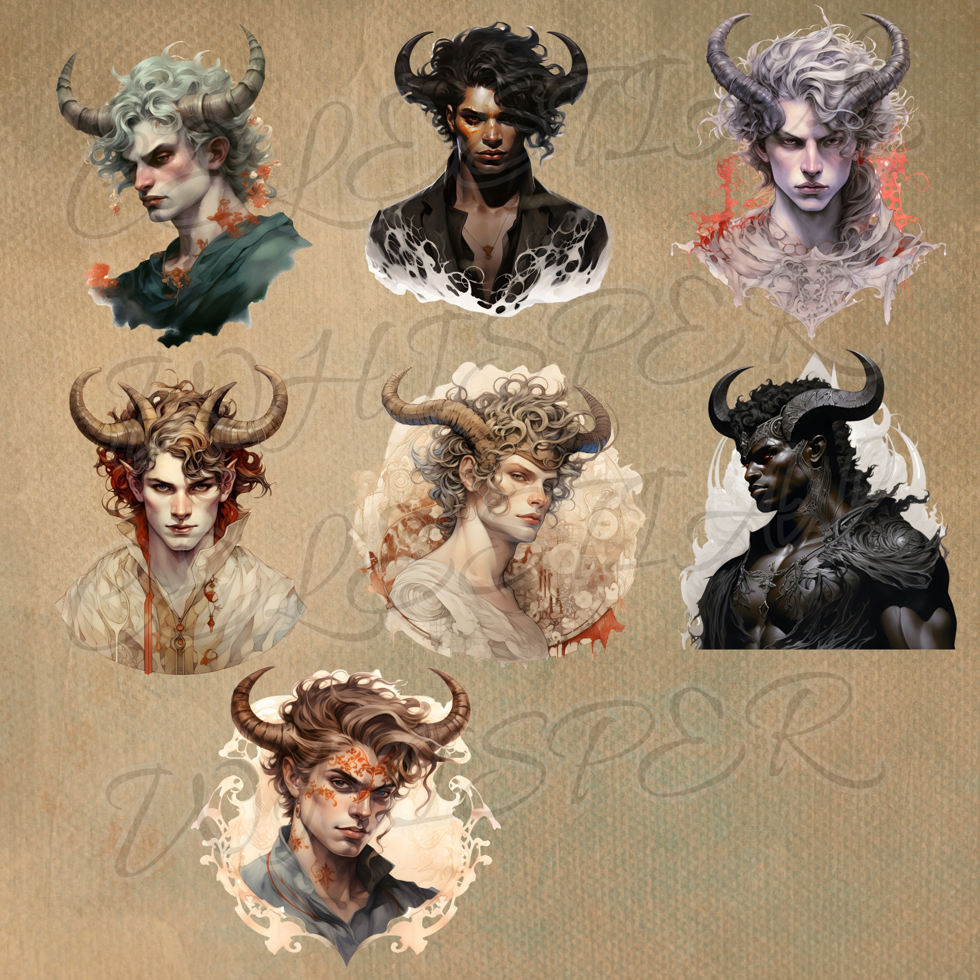 Devils Clipart, Devil Men PNG, Demons Digital Journal Clip Art Bundle ...