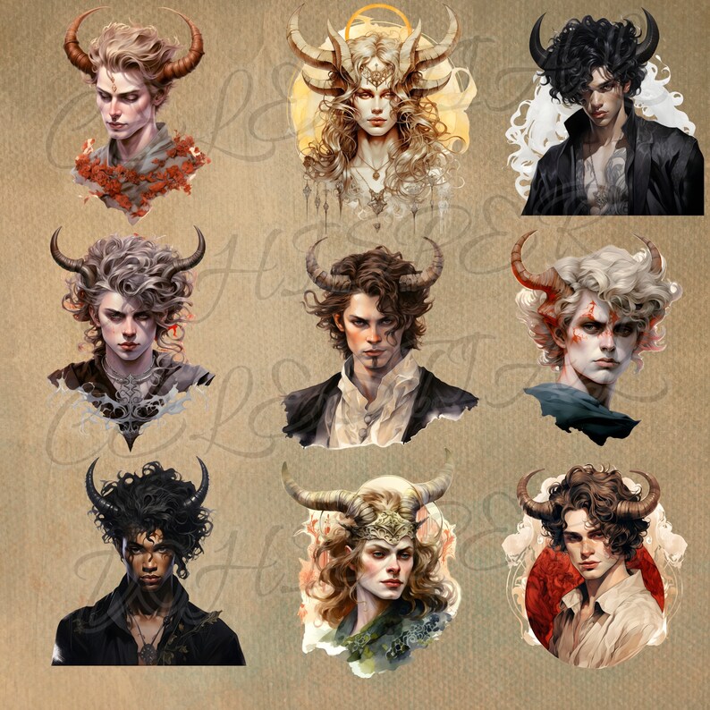 Devils Clipart, Devil Men PNG, Demons Digital Journal Clip Art Bundle ...