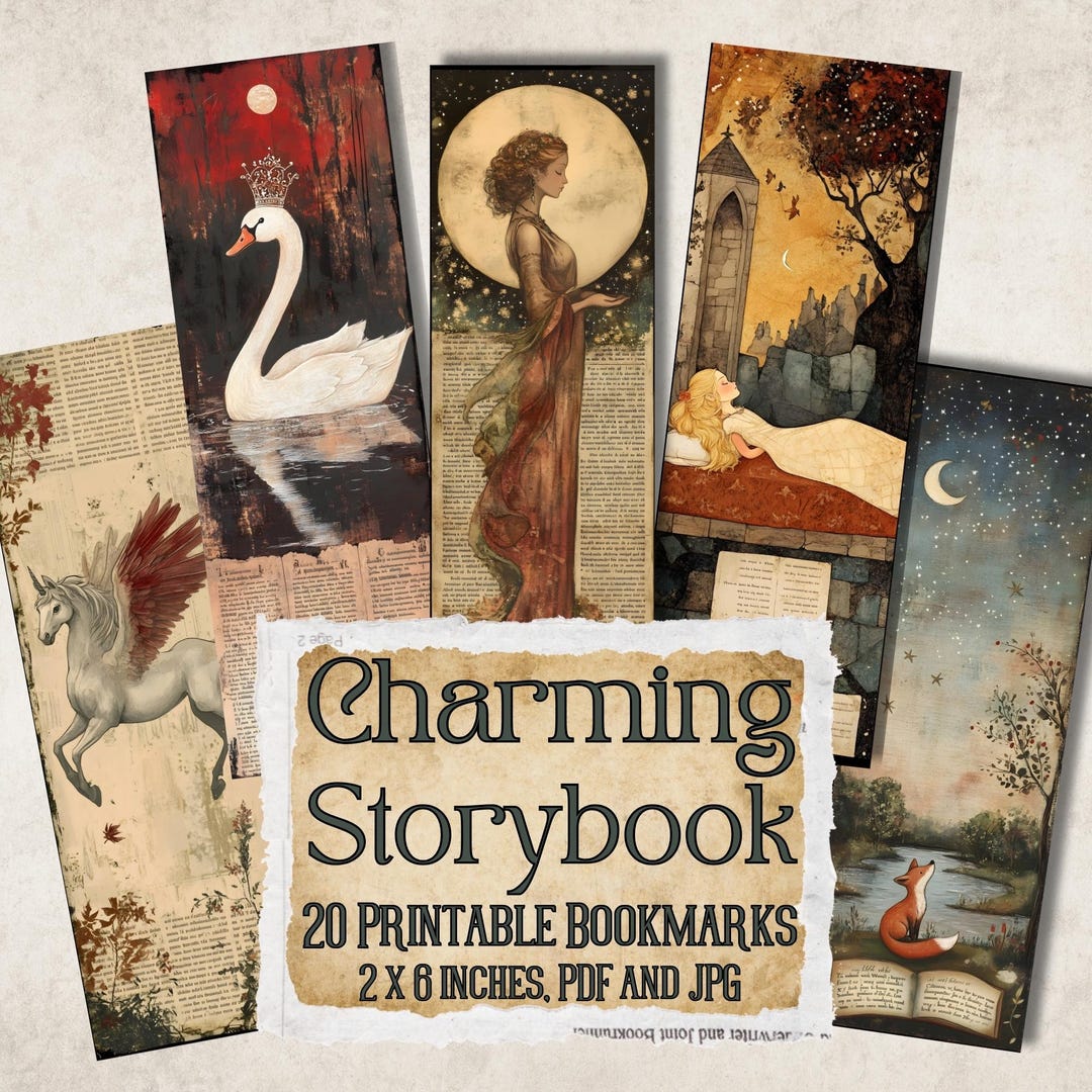 Printable Charming Storybook Bookmarks, Whimsical Cottagecore ...