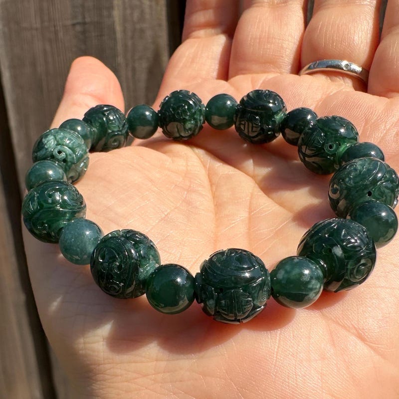 Carved Blue Jade - Etsy