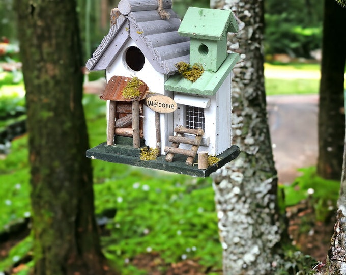 Handmade Birdhouse, Decorated With Copper Leaves, Tree Branches, and ...