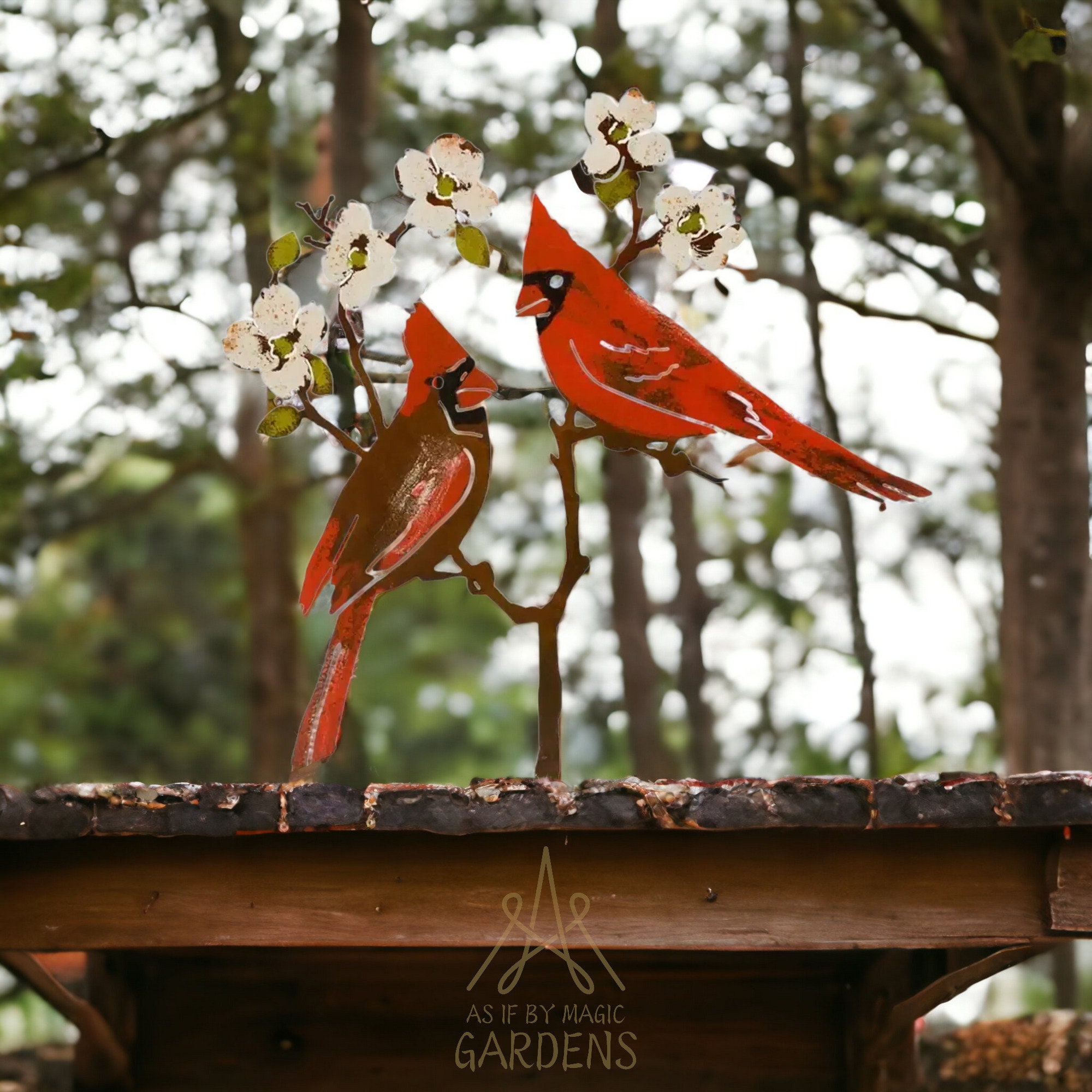 Colourful Metal Birds Garden Decoration, Rusty Metal Bird Garden Stake ...