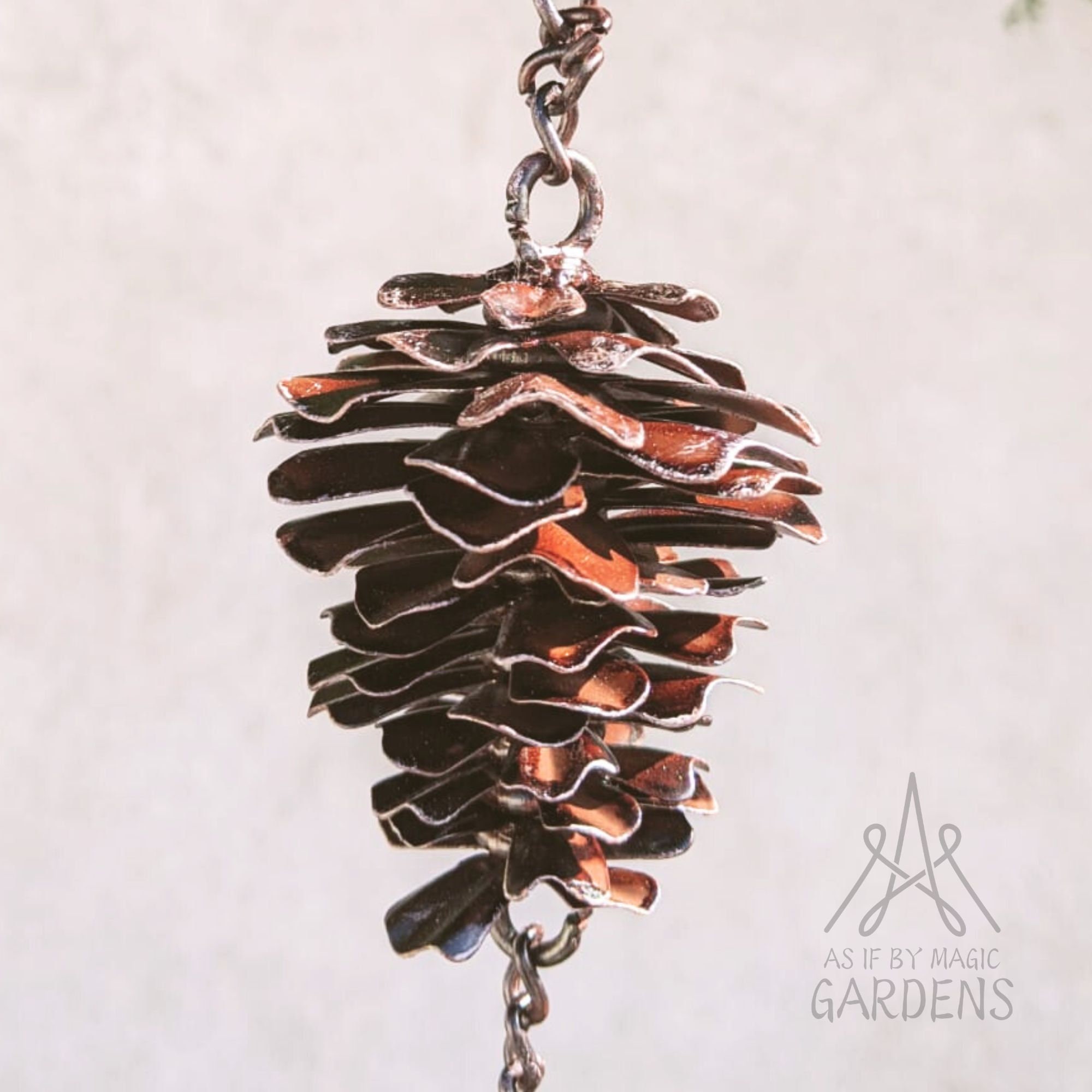 Rustic Iron Hanging Pine Cone Wind Chimes, Vintage Metal Pine Cone ...