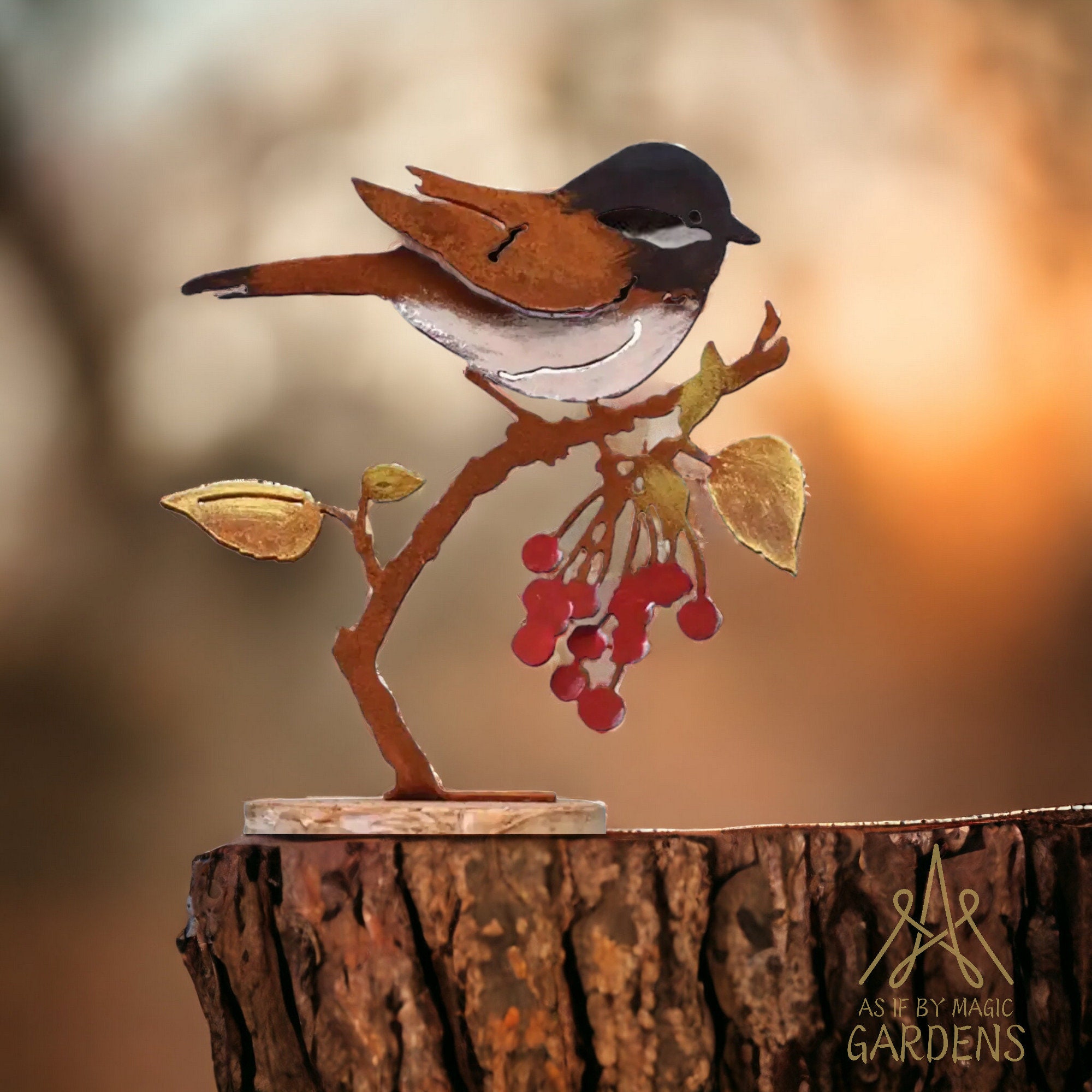 Colourful Metal Birds Garden Decoration, Rusty Metal Bird Garden Stake ...