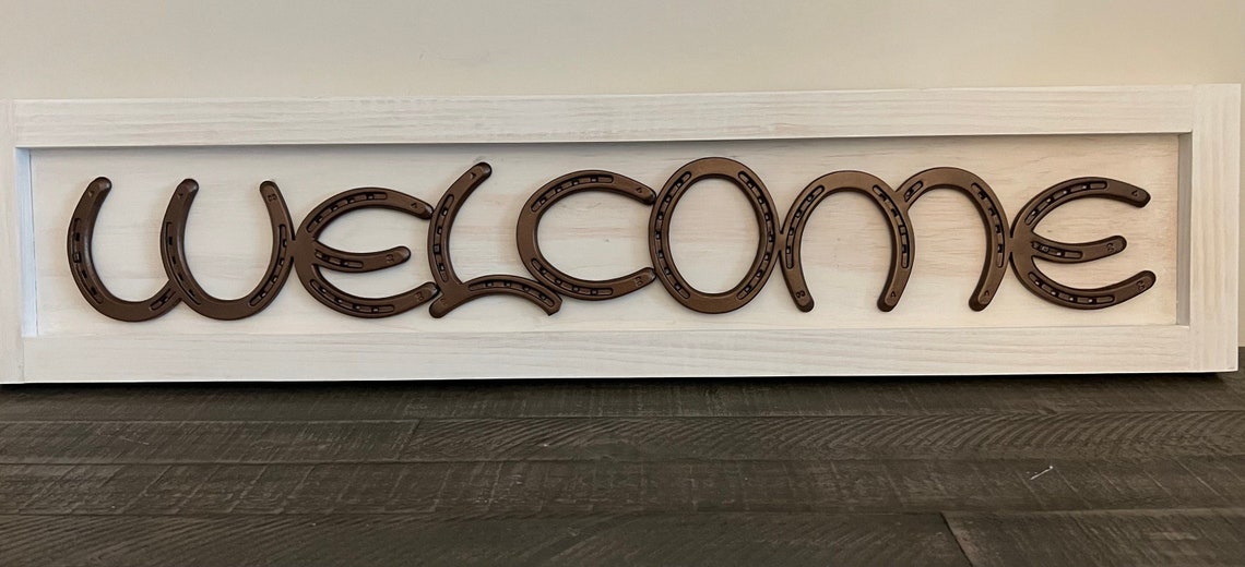 Homemade Horseshoe Welcome Sign - Etsy