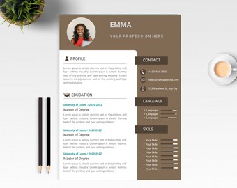 Professional Resume Template and Cover Letter - Etsy