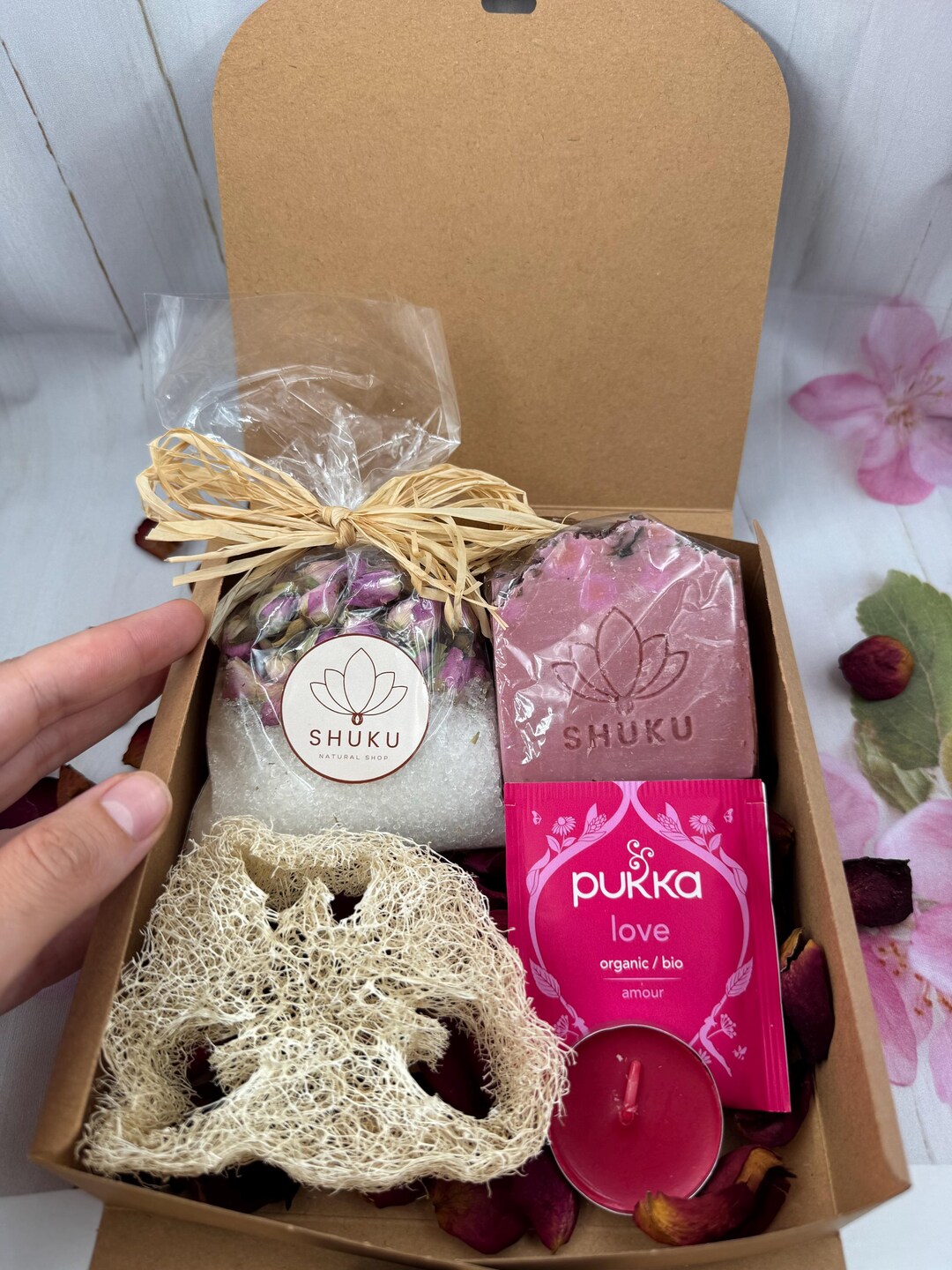 Christmas Luxury Rose Spa Gift Set: Natural Wellness Relaxation Kit - Etsy