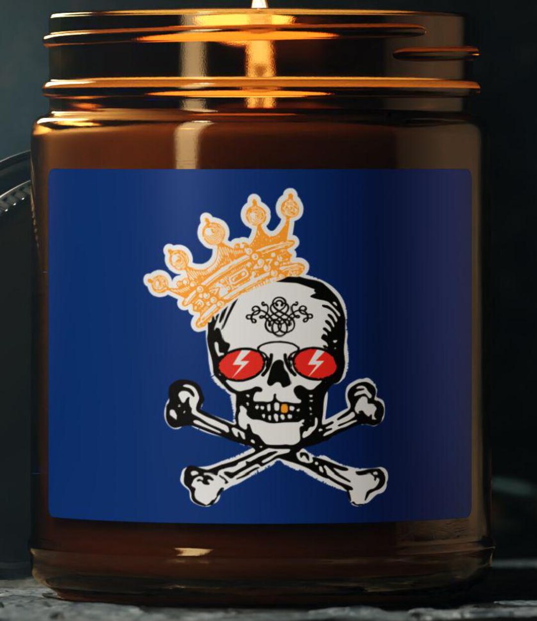 SWAG SKULL Scented Soy Candle, Skull With Gold Tooth, Crown and Tatoo ...