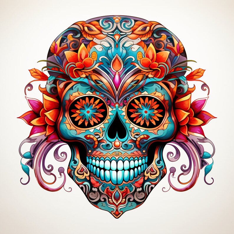 100+ Colorful Sugar Skull Tattoo Designs: Unique, Detailed ...