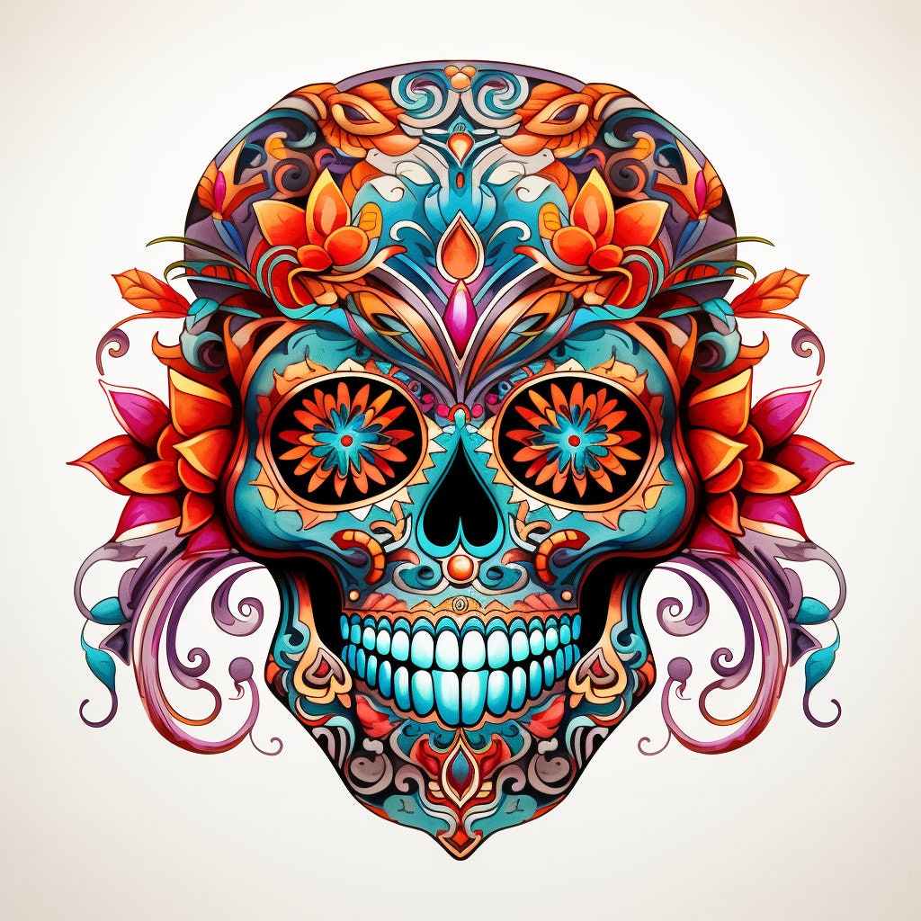 100+ Colorful Sugar Skull Tattoo Designs: Unique, Detailed ...