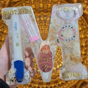 Handmade Baby Birth Keepsake Resin | Customizable Souvenir With ...