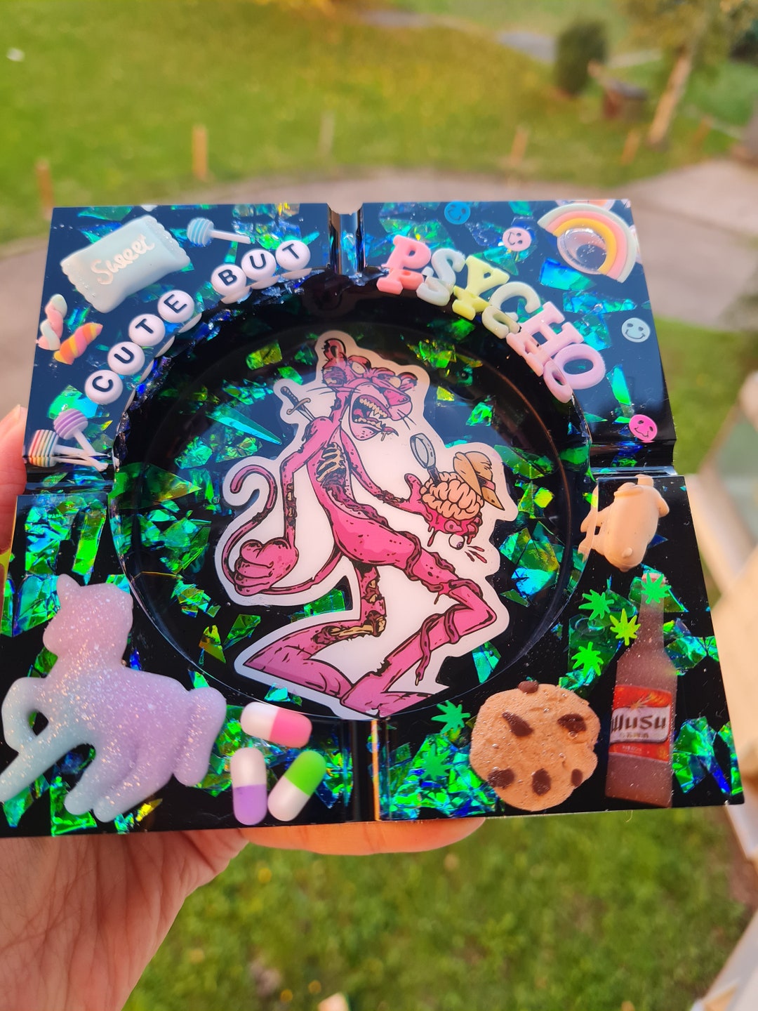 Pink Panther Cute but Psycho Ashtray Paulchen Pantherashtray Resin ...