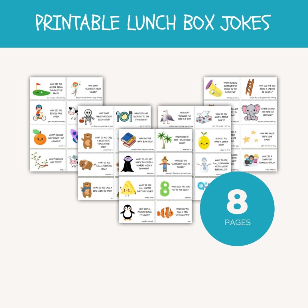 Lunch Box Jokes, Lunch Notes for Kids, Lunch Box Notes, Lunchbox Jokes ...
