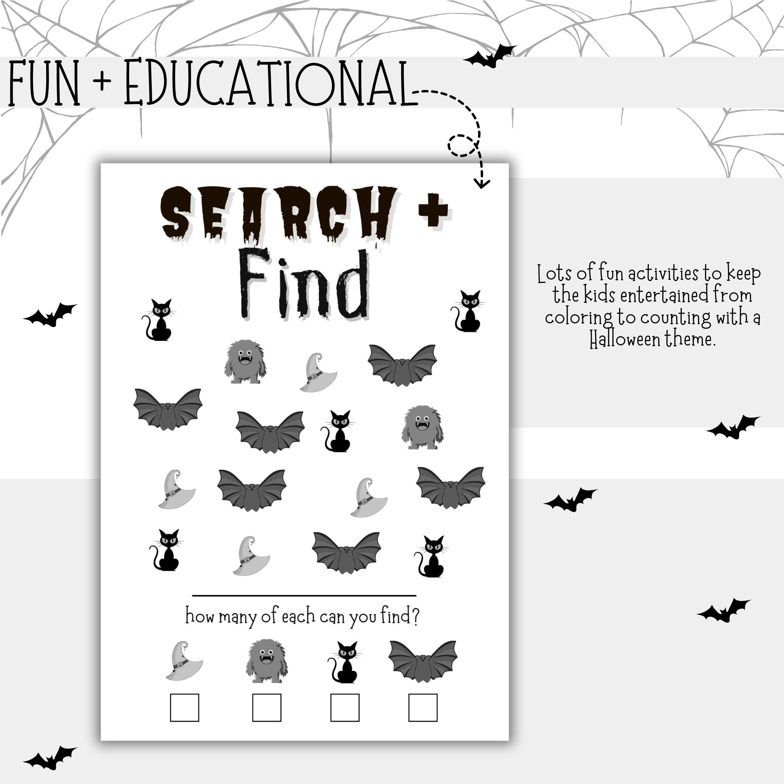 Halloween Activity Pack Printable, Halloween Coloring Sheets, Halloween ...