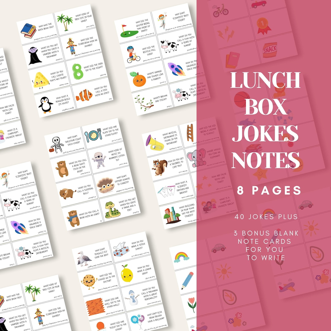Lunch Box Jokes Lunch Notes for Kids Lunch Box Notes - Etsy