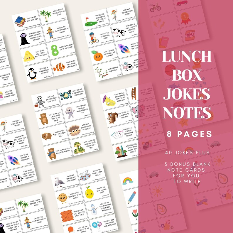 Lunch Box Jokes, Lunch Notes for Kids, Lunch Box Notes, Lunchbox Jokes ...