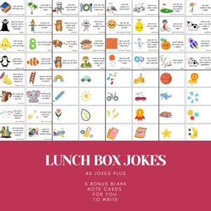 Lunch Box Jokes, Lunch Notes for Kids, Lunch Box Notes, Lunchbox Jokes ...