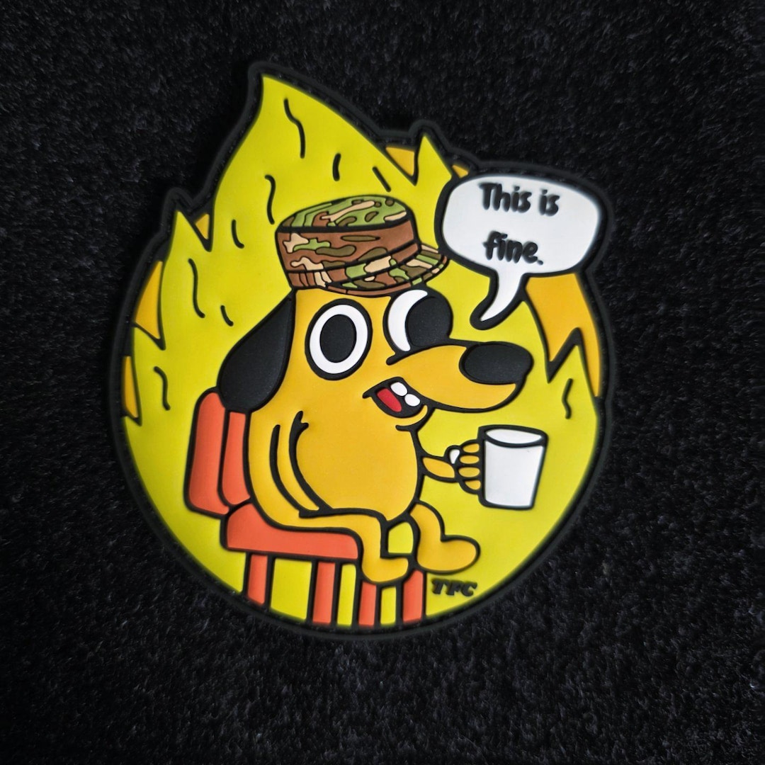 This is Fine, Military Patch, Tactical Morale Gift With Coffee Cup ...
