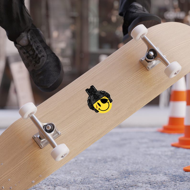 Tactical Smiley Face Sticker - Battle-ready Design W/helmet - Vinyl ...