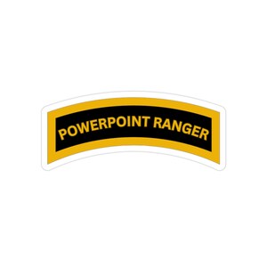Powerpoint Ranger Tab Sticker - Funny Transparent Decal for Laptops ...