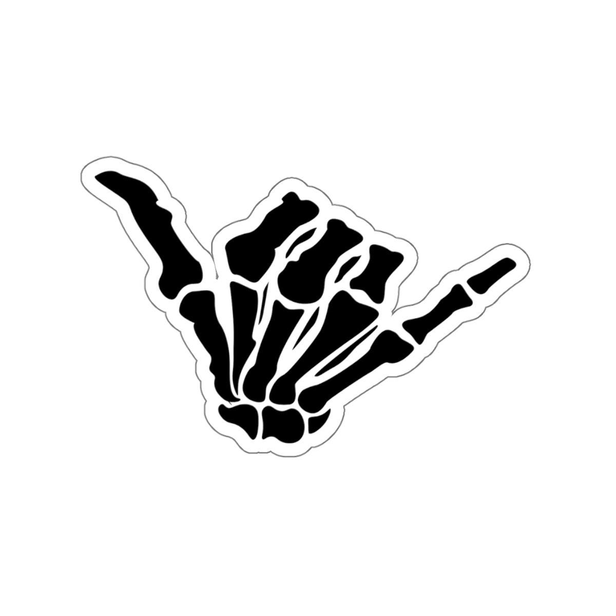 Hang Loose Skeleton Hand Sticker | Shaka Sign Vinyl Decal | Durable ...