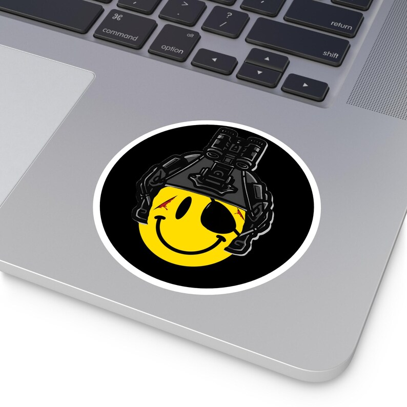 Tactical Smiley Face Sticker - Battle-ready Design W/helmet - Vinyl ...