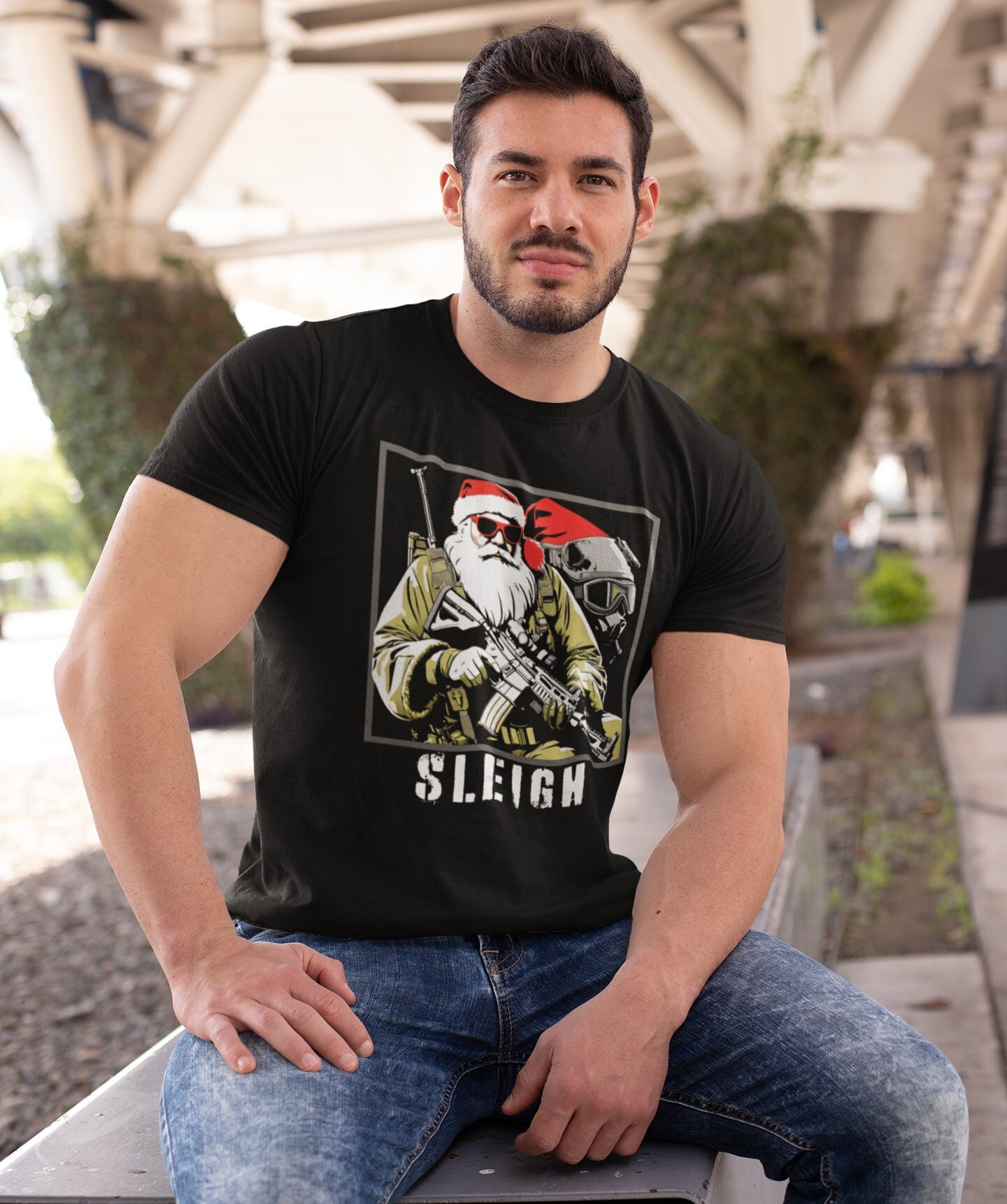 Tactical Santa, Santa Sleigh, T-shirt, Christmas Tactical Santa ...
