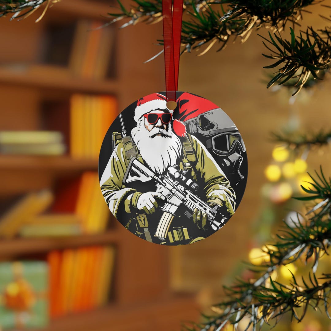 Metal Ornaments, Tactical Santa Tree Decor, Christmas Decoration ...