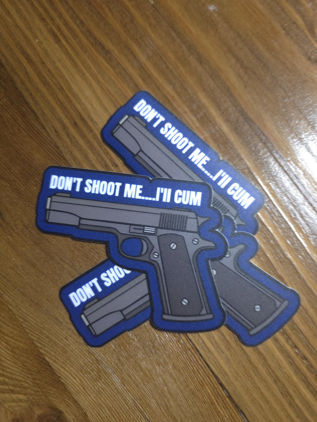 Adult Novelty Gun Sticker, Dont Shoot Me...i'll Cum, Dark Humor ...