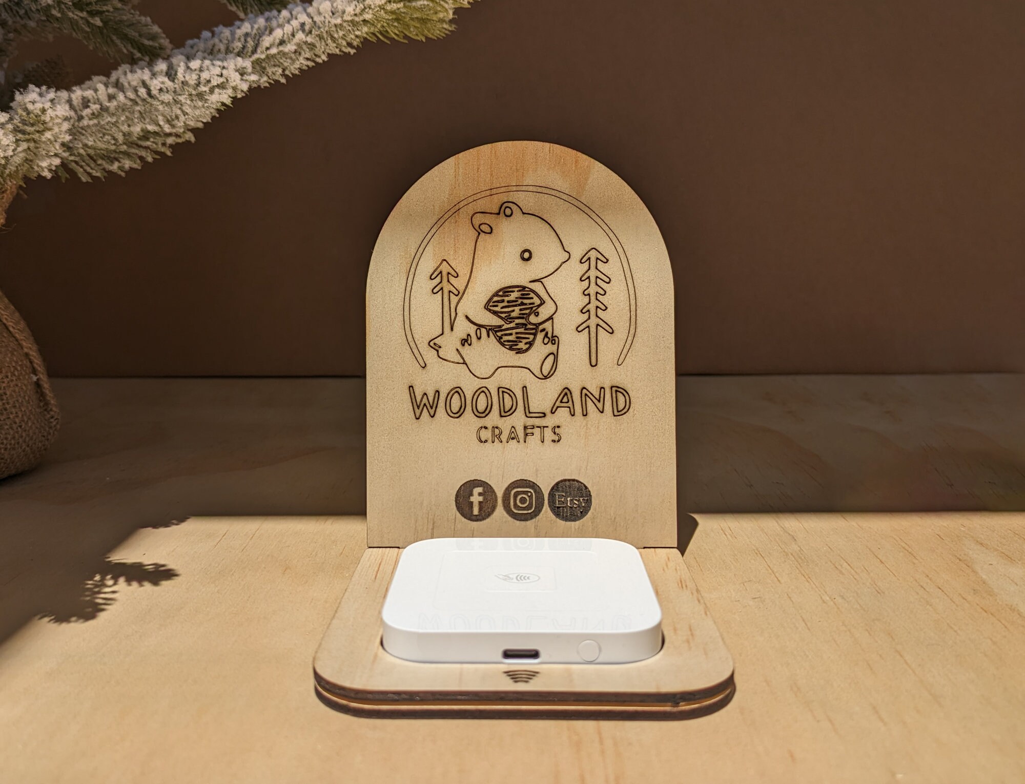 Premium Wooden Square Reader Dock With Your Logo Engraved - Etsy Australia