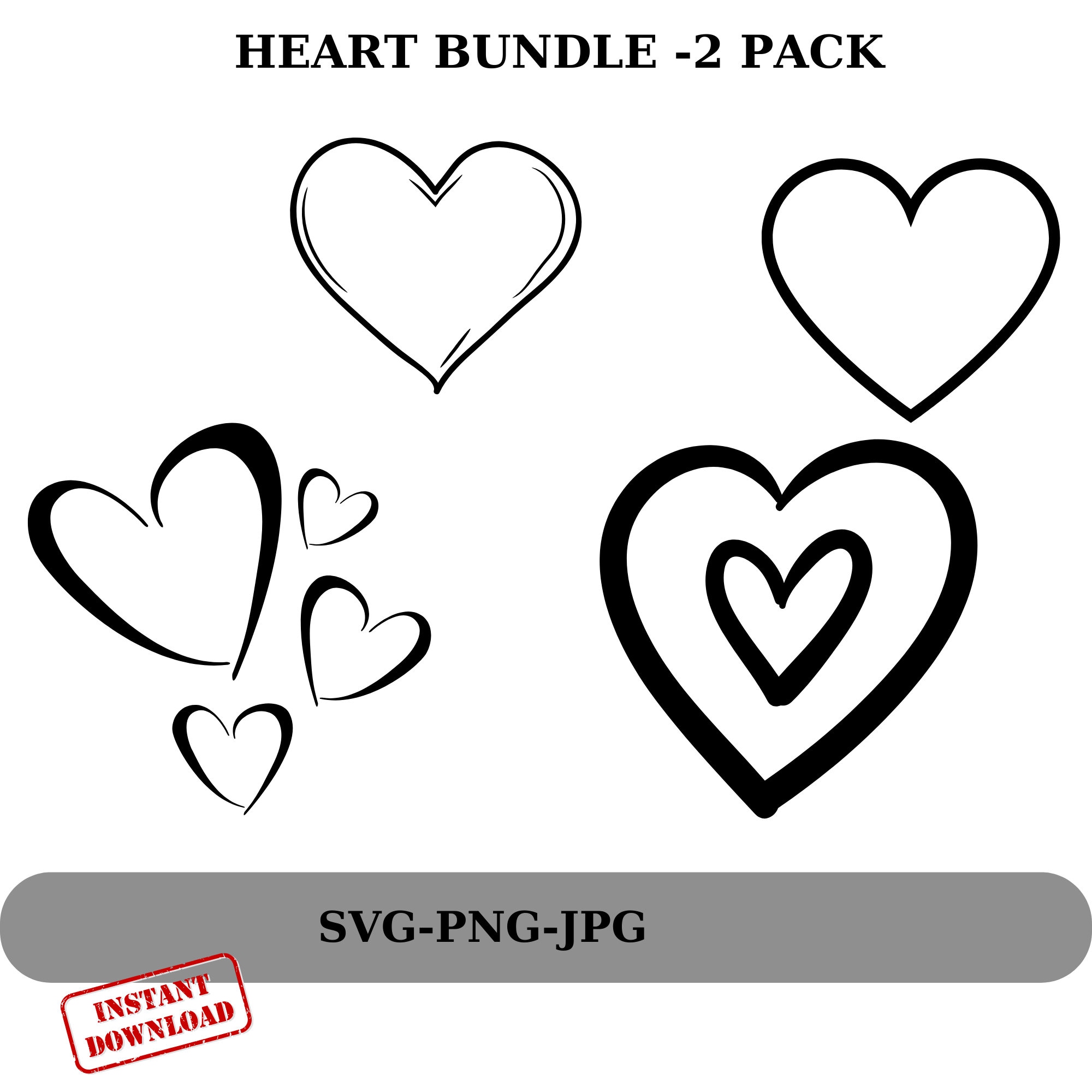 Heart SVG Kalp Anahattı Kalp Dijital Indirme Kalp şekli SVG Hediyelik ...