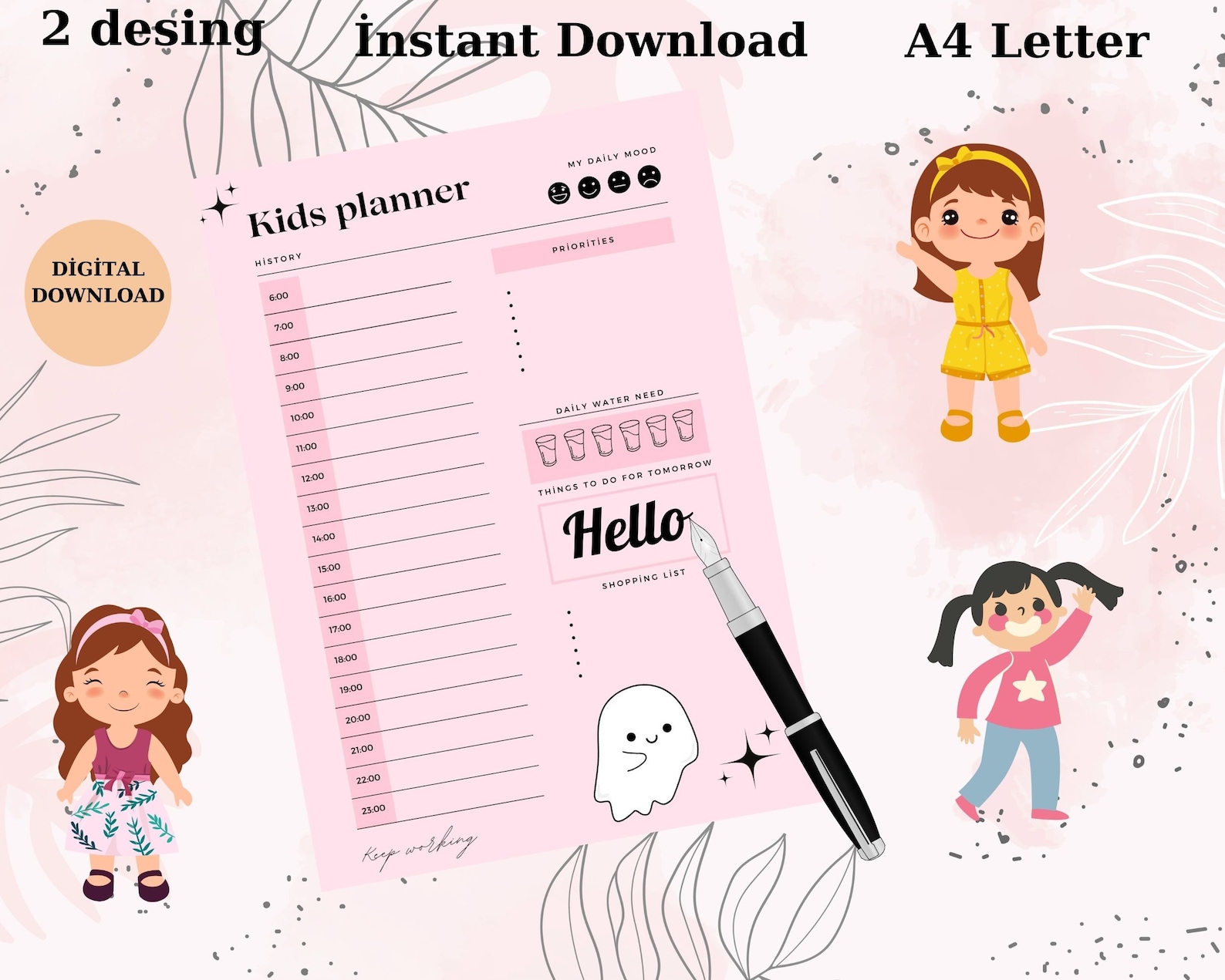 Kids Daily Journal Journal for Kids Printable Diary for Children Kids ...