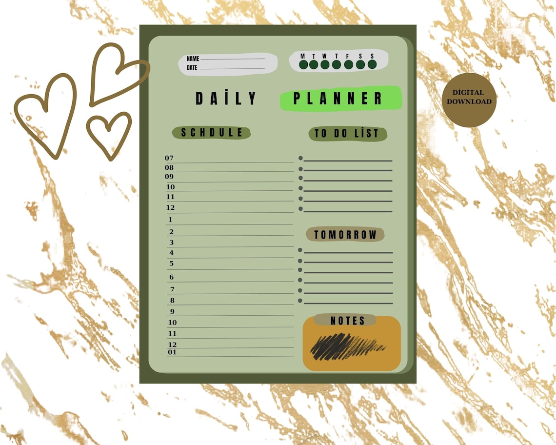 Daily Planner,digital Download,planner Download,daily Planner,planned ...